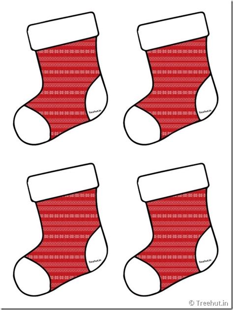 Free Christmas Stockings Cut Outs Template Craft Diy 20 Christmas