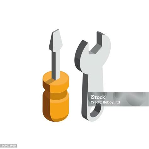 드라이버 3 차원 Isometric 아이콘 등측투영법에 대한 스톡 벡터 아트 및 기타 이미지 등측투영법 렌치 작업 장비 Istock