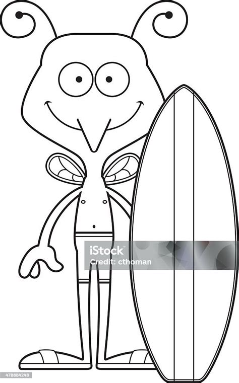 말풍선이 있는 즐거운 시간을 보내면서 웃는 서퍼 모기 2015년에 대한 스톡 벡터 아트 및 기타 이미지 2015년 곤충