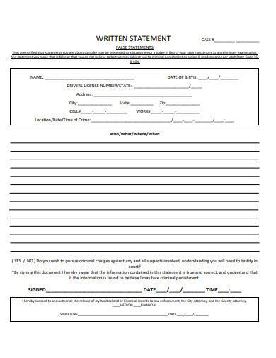 18 Written Statement Templates In Pdf Doc