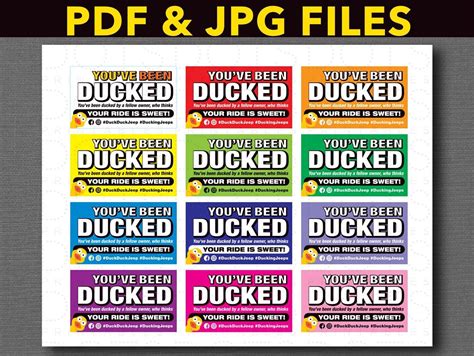 Printable Ducking Tags Duck Duck Tags 12 Colored You Ve Been Ducked