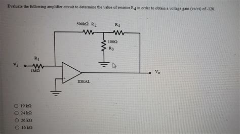 solved evaluate the following amplifier circuit to determine