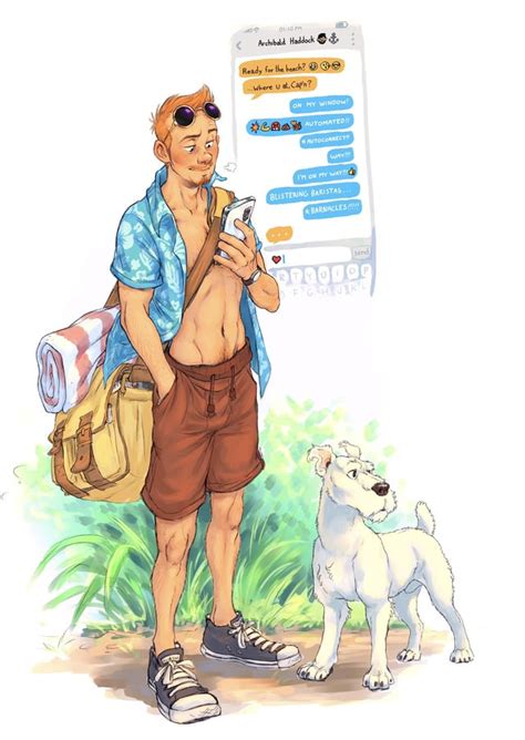Tintin Inviting Captain Haddock On A Trip To The Beach Hadsbae R Theadventuresoftintin