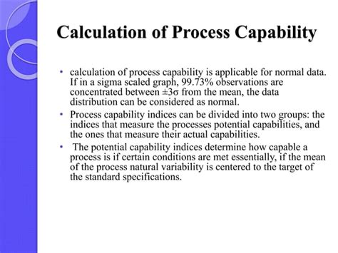 Estimation Of Process Capability St Yr Mpharmacy PPT