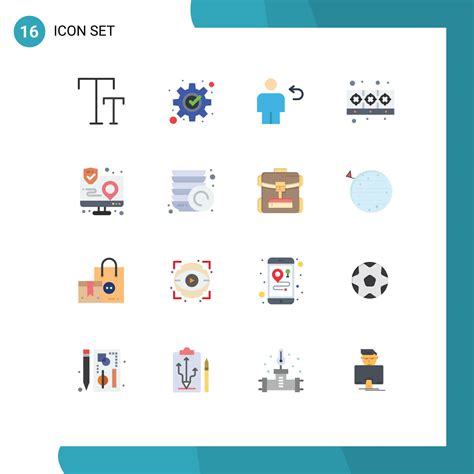 User Interface Pack Of 16 Basic Flat Colors Of App Kitchen Back Food Cooker Editable Pack Of