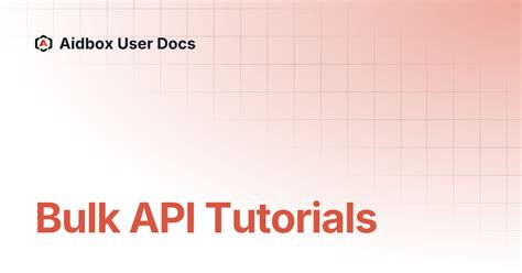 Bulk Api Tutorials Aidbox User Docs