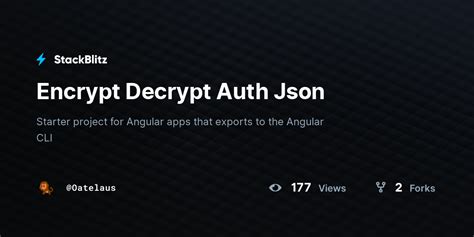 Encrypt Decrypt Auth Json Stackblitz