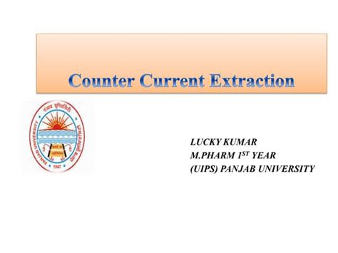 Counter Current Extraction Pptx