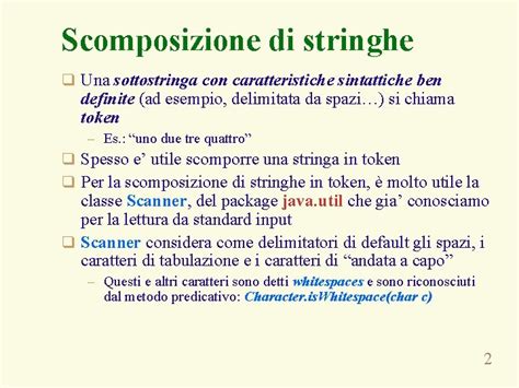 Scomposizione Di Stringhe 1 Scomposizione Di Stringhe Q