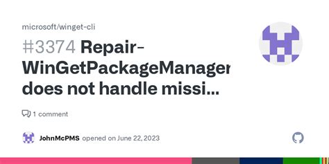 Repair Wingetpackagemanager Does Not Handle Missing Microsoftuixaml2