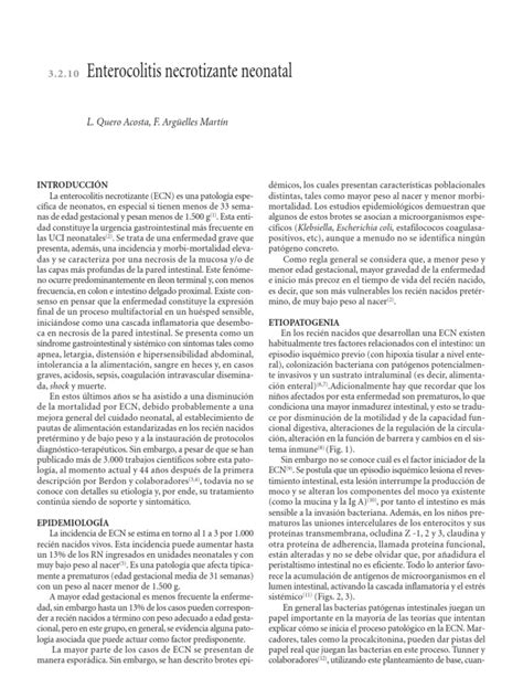 Enterocolitis Necrotizante Pdf Inflamación Sistema Inmune