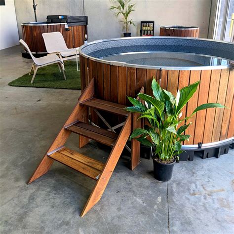 Bath Entry Steps Premium Australian Timber Ember Hot Tubs