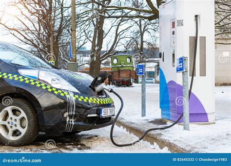 Electric Taxi Charging Battery Editorial Photography Image Of Hybrid Power 82645332