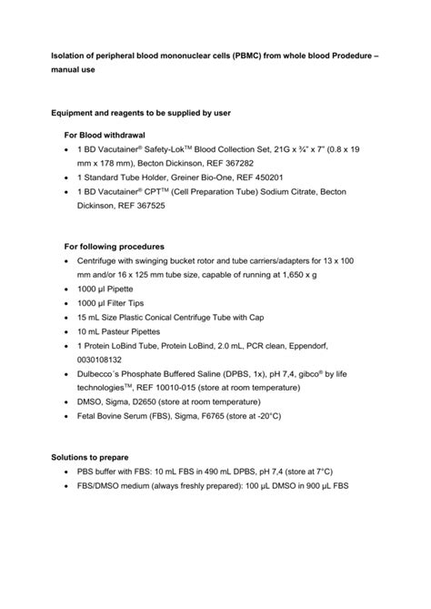 Isolation Of Peripheral Blood Mononuclear Cells Pbmc From 41 Off Isolation Of Peripheral Blood Mononuclear Cells Pbmc From 41 Off