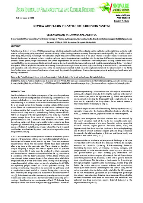 Pdf Review Article On Pulsatile Drug Delivery System