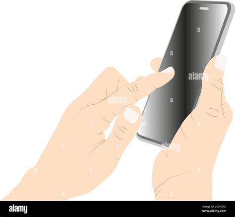 Touching The Empty Phone Screen With Woman Hand Device Screen