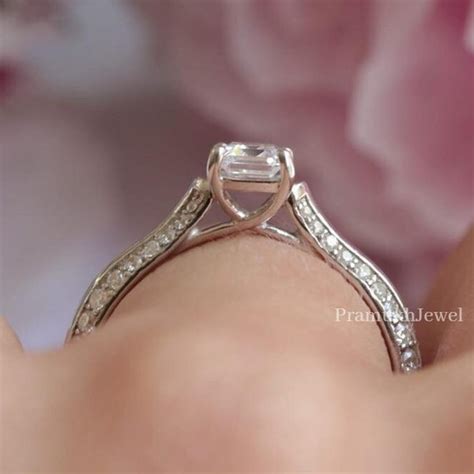 Emerald Cut Cathedral Setting Etsy