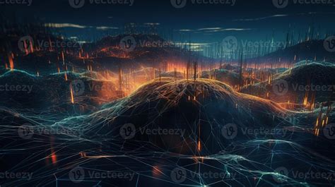3d Rendering Abstract Digital Technology Background Network Connection Structure Digital Data