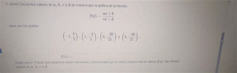 Solved Find Values Of A B C And D Such That The Graph Of