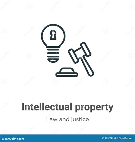 Intellectual Property Outline Vector Icon Thin Line Black Intellectual Property Icon Flat