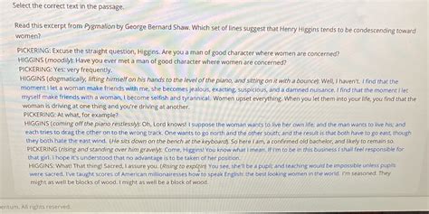 Solved Select The Correct Text In The Passage Read This Excerpt From