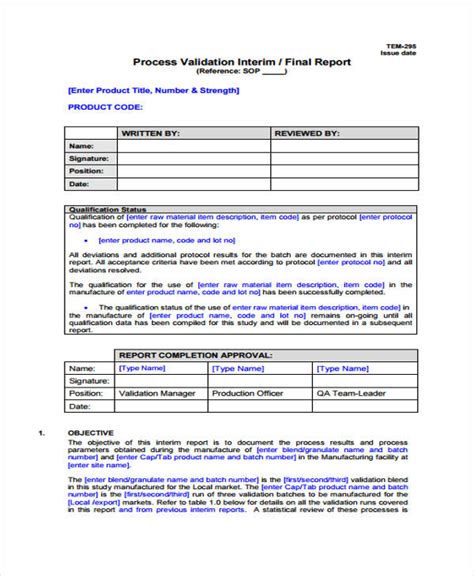 10 Validation Report Templates Free Sample Example Format Download