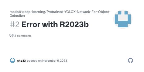 Error With R2023b · Issue 2 · Matlab Deep Learningpretrained Yolox