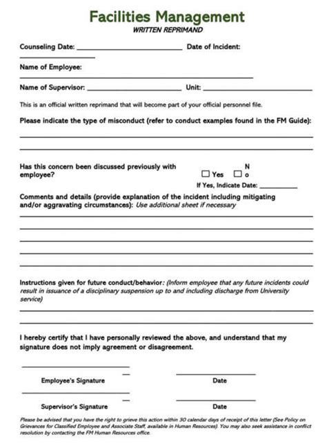 Letter Of Reprimand For Employee Performance Best Examples