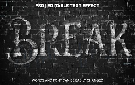 Premium Psd Editable Text Effect Break