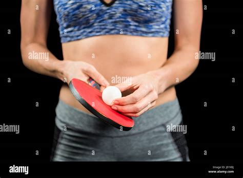 Female Athlete Playing Table Tennis Stock Photo Alamy
