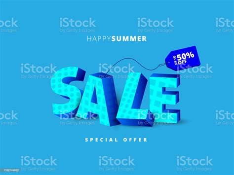 파란색 패턴 3 차원 편지에서 판매 배너입니다 특별 행사 텍스트 벡터 일러스트 0명에 대한 스톡 벡터 아트 및 기타 이미지 0명 가격 개념 Istock