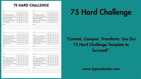 22 free printable 75 hard challenge templates [pdf word]
