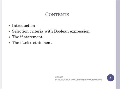 Chapter 3 Control Structures Selection I Ntroduction T O C Omputer