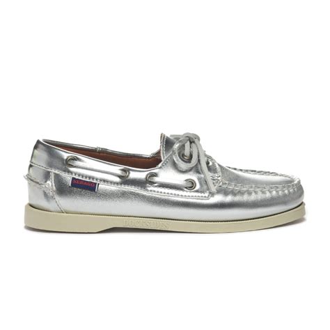 Docksides Portland Met Wmn Silver Sebago