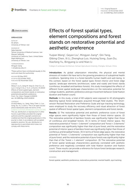 Pdf Effects Of Forest Spatial Types Element Compositions And Forest