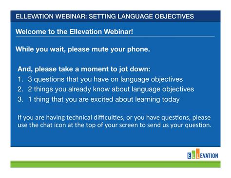 Ellevation Education Setting Ell Language Objectives Webinar Slides Pdf
