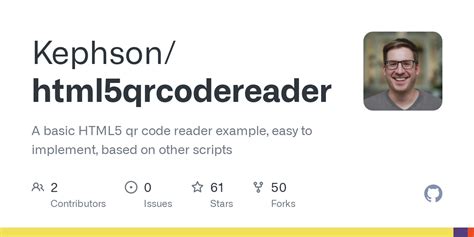 Github Kephsonhtml5qrcodereader A Basic Html5 Qr Code Reader
