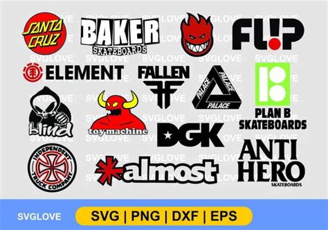 Skateboard Brand Logo Stickers Vectorency Marketplace