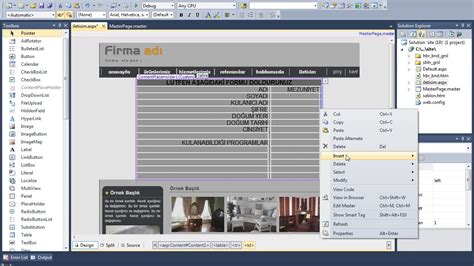asp net form tasarımı YouTube
