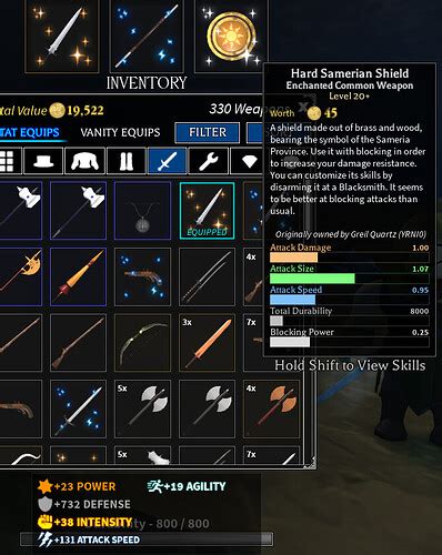 Incorrect Durability Statistic On Shields Bug Reports Arcane Odyssey