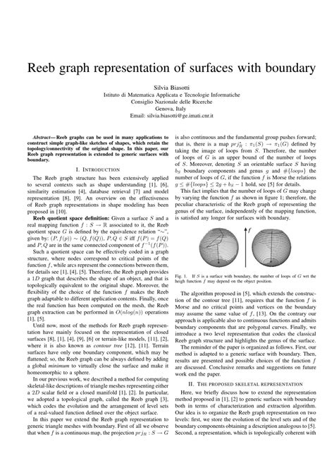 Pdf Reeb Graph Representation Of Surfaces With Boundary