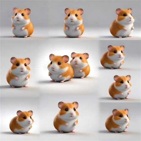 Premium Vector A Collection Of Small Mouse Figurines With Different Expressions
