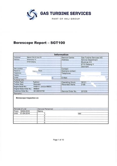 Borescope Engine Inspection Report For Analysis Pdf
