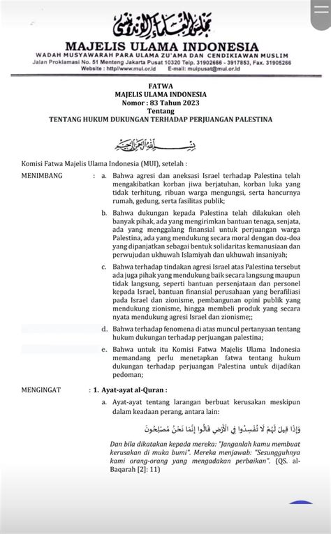 Mui Resmi Keluarkan Fatwa Haram Membeli Produk Israel