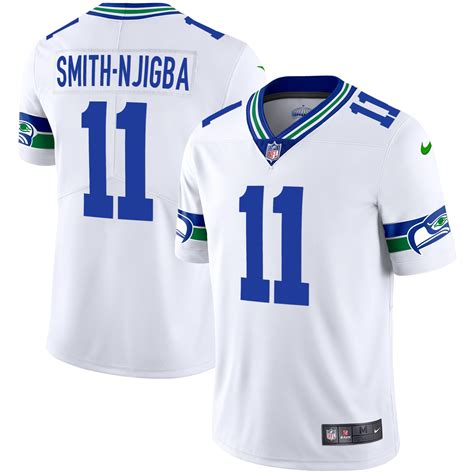 Smith Njigba Mens Seattle Seahawks Throwback And Gold White Jersey All