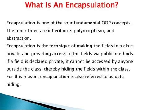 what is encapsulation in oop