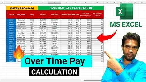 Omg 🔥excel Salary Slip Overtime Pay Calculation Excel Formula Youtube