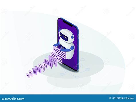Chatbot Isometric Vector Illustration Stock Vector Illustration Of