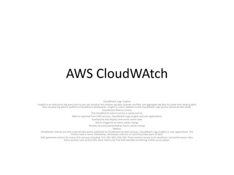 Cloudwatch Log Insights Presentation Pptx