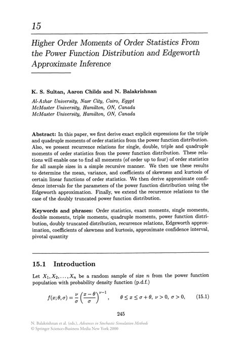 Pdf Higher Order Moments Of Order Statistics From The Power Function